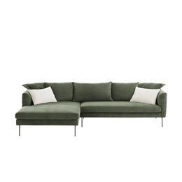 Gray & Jones Ecksofa aus Cord ¦ grün ¦ Maße (cm): B: 284 H: 85 T: 178