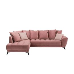 Höffner Ecksofa Bella ¦ rosa/pink ¦ Maße (cm): B: 280 H: 95 T: 195