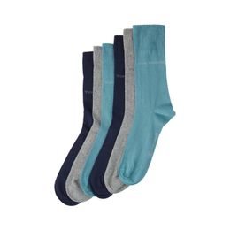 Tom Tailor Herren 6er-Set Socken, blau, Uni, Gr. 39-42