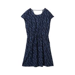 Tom Tailor Denim Damen Kleid mit Livaeco, blau, Print, Gr. S