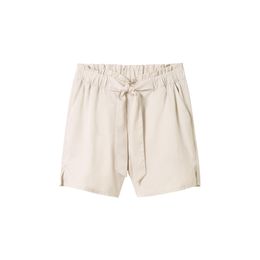 Tom Tailor Denim Damen Paperbag-Shorts mit TENCEL(TM) Lyocell, beige, Gr. XL