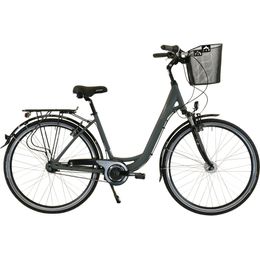 Cityrad HAWK Bikes "City Wave Deluxe Plus Grey" Fahrräder Gr. 44 cm, 26 Zoll (66,04 cm), grau für Damen und Herren