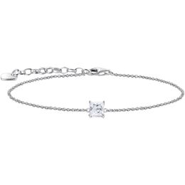 Armband Thomas Sabo "Schmuck Silber 925 Armkettchen mit Solitär, A2158-051-14-L19V" Armbänder Gr. 19, Silber 925 (Sterlingsilber), silberfarben (silberfarben, kristallweiß, kristallweiß) Damen mit Zirkonia (synth.)