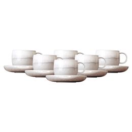 like. by Villeroy & Boch Kaffeetassen mit Untertassen Perlemor Sand 190 ml 6er Set