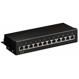 goobay CAT.6 Patchpanel 69307, Mini, 12-fach, STP, schwarz