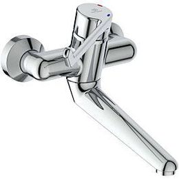 Ideal Standard CeraPlus Wand-Waschtischsicherheitsarmatur B8316AA Bedienhebel 180 mm, Ausladung 258 mm, nicht absperrbar, verchromt