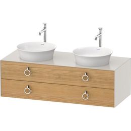 Duravit White Tulip, Waschtischunterbau wandhängend, Breite 1300 x Tiefe 550mm, mit 2 Schubkästen, mit Griff, WT4993B