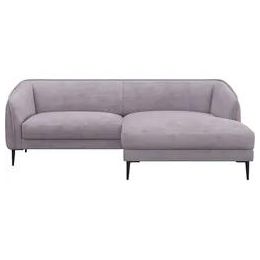 Ecksofa FLEXLUX "Belle Designsofa, bequem durch Kaltschaum im Sitz, L-Form" Sofas Gr. B/H/T: 218cm x 74cm x 149cm, Bouclé, Chaiselongue rechts, lila (soft lavende) Skandinavisches Design, In hochwertiger Verarbeitung, BT 218149 cm