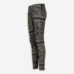 TK Maxx Schwarze Leggings mit braunem Paisley-Muster