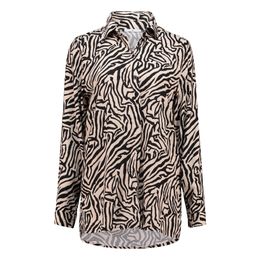 Haily's Hailys Bluse 'Ni44na' Damen Gr&ouml;&szlig;e M beige / schwarz