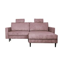 U.N.O uno Ecksofa trendiger Cordstoff Livorno ¦ rosa/pink ¦ Maße (cm): B: 2