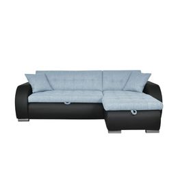 Höffner Ecksofa Aries ¦ blau ¦ Maße (cm): B: 242 H: 80 T: 161