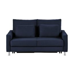 Höffner Schlafsofa Mikrofaser Fürth ¦ blau ¦ Maße (cm): B: 186 H: 90 T: 95