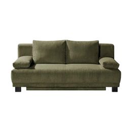 Höffner Schlafsofa aus Cord Luna ¦ grün ¦ Maße (cm): B: 200 H: 89 T: 96