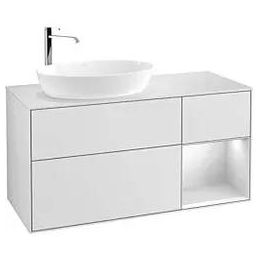 Villeroy & Boch Villeroy und Boch Finion Waschtischunterschrank G931MTMT 120cm, Abdeckplatte white matt, Emotion, Regale White matt lacquer, White matt lacquer