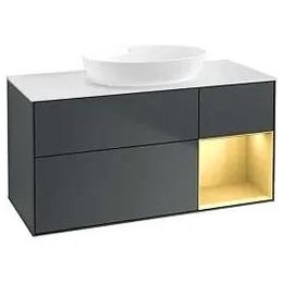 Villeroy & Boch Villeroy und Boch Finion Waschtischunterschrank GA71HFHG 120cm, Abdeckplatte white matt, Emotion, Regale Gold matt lacquer, Midnight Blue Matt Lacquer