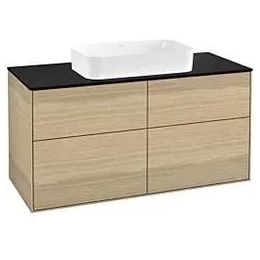 Villeroy & Boch Villeroy und Boch Finion Waschtischunterschrank F26200PC 120x60,3cm, Abdeckplatte black matt, Oak Veneer