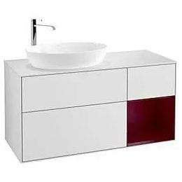 Villeroy & Boch Villeroy und Boch Finion Waschtischunterschrank G931HBMT 120cm, Abdeckplatte white matt, Emotion, Regale Peony matt lacquer, White matt lacquer