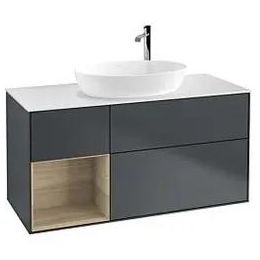 Villeroy & Boch Villeroy und Boch Finion Waschtischunterschrank G941PCHG 120cm, Abdeckplatte white matt, Emotion, Regale Oak Veneer, Midnight Blue Matt Lacquer