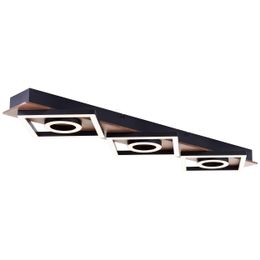 LED Deckenleuchte Brilliant "Maureen" Lampen schwarz (holz dunkel, matt) 88 x 28 cm, 3900 lm, 3-Stufen-dimmbar, 3000 K, MetallHolz