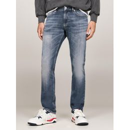 Slim-fit-Jeans Tommy Jeans "SCANTON SLIM" Gr. 30, Länge 34, blau (dark denim) Herren Jeans mit Logoprägung