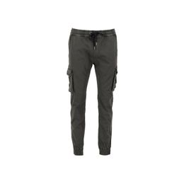 Jogginghose Alpha Industries "Alpha Industries Men - Jogger Cotton Twill Jogger" Gr. 3 XL, Normalgrößen, grau (greyblack) Herren Hosen