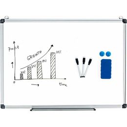 Whiteboard Magnettafel Schreibttafel Pinnwand Wandtafel Board Memoboard mit Alurahmen 60x40cm - Costway