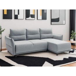 Lisa Design - Arya - ecksofa beidseitig montierbar - schlaffunktion und bettkasten - 4 sitzplätze - zeitgenössischer stil - hellgrau