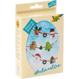 Folia Nähset Mini Filzinies Girlande Weihnachten mehrfarbig