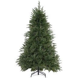 HOMCOM Weihnachtsbaum 1,8 m Christbaum Kunsttanne 1000 Zweige Metallfuß PVC Weiß