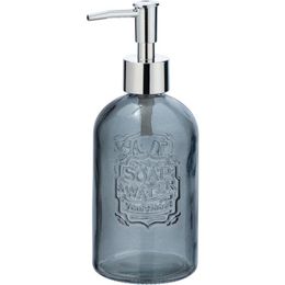 Seifen Spender Glas 400 ml Flüssig Dosierer Bad Accessoires Gäste wc - grau - Wenko