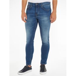 Tapered-fit-Jeans Tommy Jeans "SLIM TAPERED AUSTIN" Gr. 30, Länge 32, blau (wilson light blue) Herren Jeans