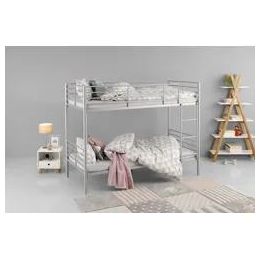 Lüttenhütt Etagenbett LÜTTENHÜTT "Hayo, Metallbett, Stockbett", silber (silberfarben, silber), B:97cm H:160cm L:208cm, Etagenbetten, perfekt für kleine Räume, mehrere Farben, (B/T/H) ca. 208/97/160 cm