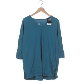 Ulla Popken Damen Langarmshirt, blau, Gr. 50