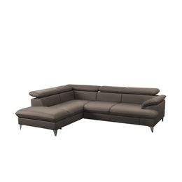 U.N.O uno Ecksofa aus Kunstleder David ¦ braun ¦ Maße (cm): B: 208 H: 74 T: