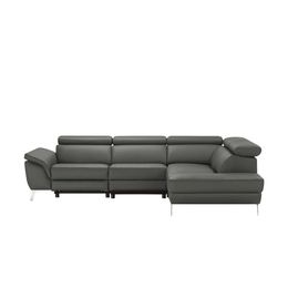 U.N.O uno Ecksofa Leder Dallas ¦ grau ¦ Maße (cm): B: 283 H: 74 T: 228