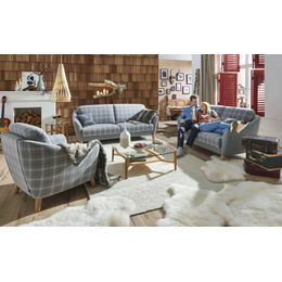 Höffner Sofa Webstoff Seefeld-Plus ¦ grau ¦ Maße (cm): B: 202 H: 92 T: 91