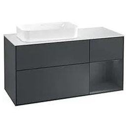 Villeroy & Boch Villeroy und Boch Finion Waschtischunterschrank G281HGHG 120cm, Abdeckplatte white matt, Emotion, Regal rechts Midnight Blue Matt Lacquer, Midnight Blue Matt Lacquer