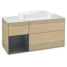 Villeroy & Boch Villeroy und Boch Finion Waschtischunterschrank G291HGPC 120cm, Abdeckplatte white matt, Emotion, Regal links Midnight Blue Matt Lacquer, Oak Veneer