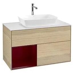 Villeroy & Boch Villeroy und Boch Finion Waschtischunterschrank G771HBPC 100cm, Abdeckplatte white matt, Emotion, Regale Peony matt lacquer, Oak Veneer