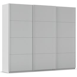 Schwebetürenschrank Rauch "Kleiderschrank Schrank Garderobe AGORDO mit Dekor- oder Hochglanzfront" Schränke Gr. B/H/T: 271 cm x 229 cm x 62 cm, 3 St., grau (seidengrau) durchdachte Innenausstattung, in 4 Breiten und 2 Höhen MADE IN GERMANY