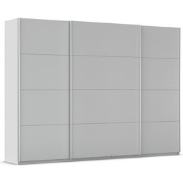 Schwebetürenschrank Rauch "Kleiderschrank Schrank Garderobe AGORDO mit Dekor- oder Hochglanzfront" Schränke Gr. B/H/T: 315 cm x 229 cm x 62 cm, 3 St., grau (seidengrau) durchdachte Innenausstattung, in 4 Breiten und 2 Höhen MADE IN GERMANY