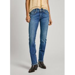 Slim-fit-Jeans Pepe Jeans "SLIM LW" Gr. 25, Länge 30, blau (medium indigo destroy) Damen Jeans