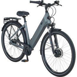 E-Bike Prophete "Geniesser 2.8" E-Bikes Gr. 48 cm, 28 Zoll (71,12 cm), silberfarben (grau, schwarz) Pedelec, Elektrofahrrad für Damen, Cityrad