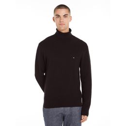 Rollkragenpullover Tommy Hilfiger "STRUCTURE ROLL NECK" Gr. L, schwarz (black) Herren Pullover