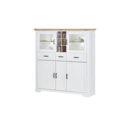 Höffner Highboard Varese ¦ weiß ¦ Maße (cm): B: 143 H: 150 T: 42