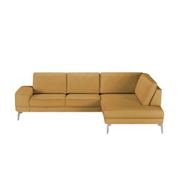 meinSofa Ecksofa aus Leder Dana ¦ gelb ¦ Maße (cm): B: 269 H: 86 T: 2