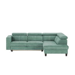 Höffner Ecksofa Zante ¦ grün ¦ Maße (cm): B: 253 H: 95 T: 190