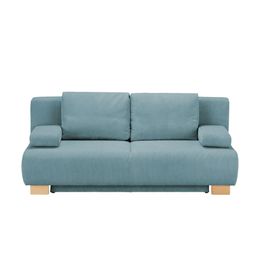 Höffner Querschläfer Sofa aus Cord Ralf ¦ türkis/petrol ¦ Maße (cm): B: 196 H