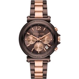 Chronograph Michael Kors "MAREN" Armbanduhren goldfarben (braun, roségoldfarben) Damen Quarzuhr, Armbanduhr, Damenuhr, Edelstahlarmband, analog